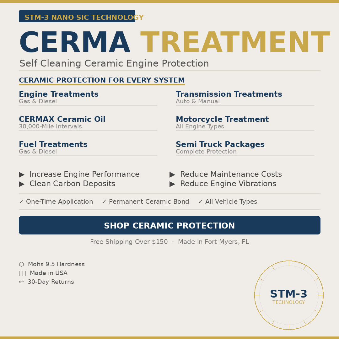 Cerma Engine Treatments — One-Time Ceramic Protection